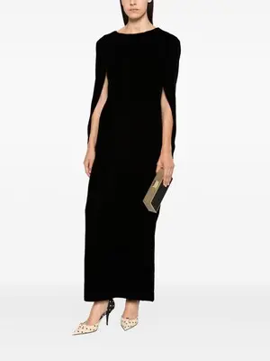 Alberta Ferretti Velvet Long Dress - Black