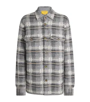 Guest In Residence Cashmere Plaid Work Shirt - Grey