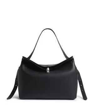 Jacquemus Leather Valérie Messenger Bag - Black
