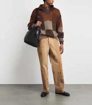KARTIK RESEARCH Wool Check Rugby Knit Sweater