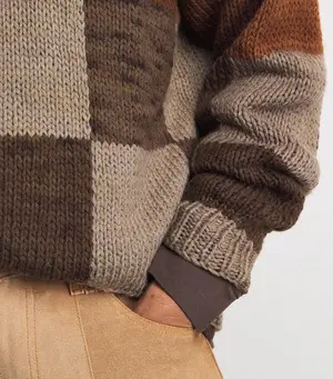KARTIK RESEARCH Wool Check Rugby Knit Sweater