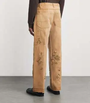 KARTIK RESEARCH Canvas Embroidered 5-pocket Trousers