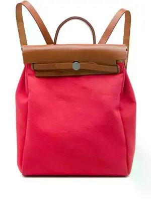 Hermès 2021 Toile Herbag A Dos Zip Retourne Backpack - Red