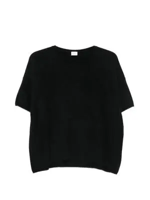 C.T.PLAGE Short-sleeve Cashmere Sweater - Black
