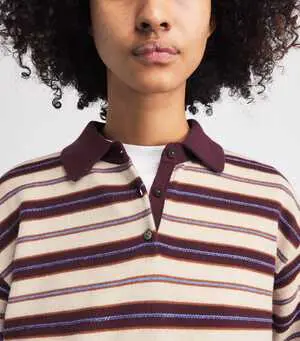 Guest In Residence Cashmere Collegiate Stripe Polo Sweater