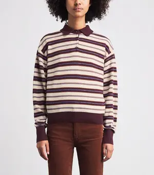 Guest In Residence Cashmere Collegiate Stripe Polo Sweater