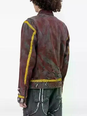 THUG CLUB Distressed Painted-line Jacket