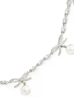 SELF-PORTRAIT Bow-detail Necklace - Silver