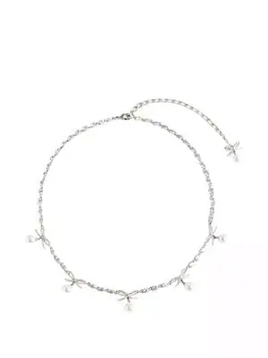 SELF-PORTRAIT Bow-detail Necklace - Silver