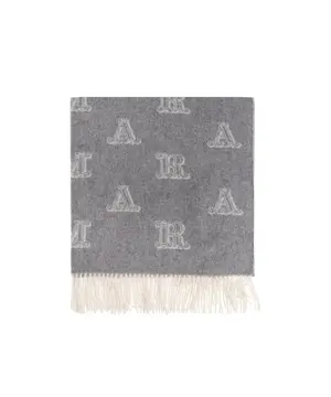Max Mara Monogram Logo-pattern Scarf - Gray