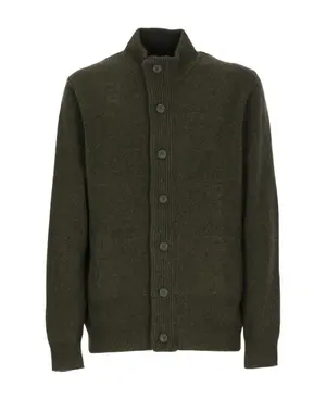 Barbour High-neck Button-up Cardigan - Black
