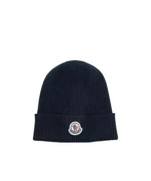 Moncler Rib Knitted Hat - Black