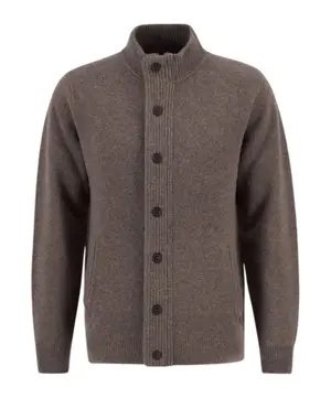 Barbour Stand Collar Cardigan - Brown
