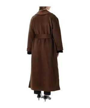 BY MALENE BIRGER Brown Wool Trullem Belted Waist Coat