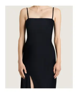 Givenchy Sliced Long Slashed Dress In Crepe Cady