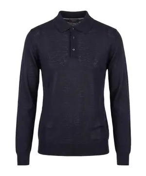 Peserico Long-sleeve Polo-collar Sweater - Black