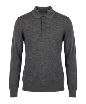 Peserico Long-sleeve Polo-collar Sweater - Black