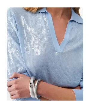Liu Jo Sequined V-neck Knit Sweater