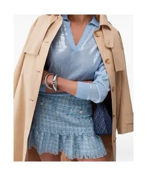 Liu Jo Sequined V-neck Knit Sweater