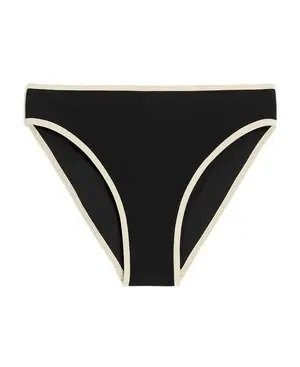 TOTEME Striped-edge Bikini Bottoms - Black