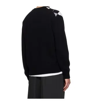 DUNST Argyle Crew Neck Knitted Sweater