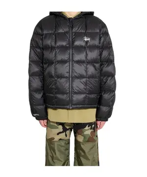 StÜssy Hooded Puffer Jacket - Black
