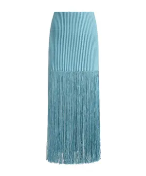 Alaïa Fringed Tube Skirt - Blue-gray