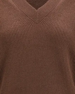 Brunello Cucinelli Ribbed-knit V-neck Sweater - No