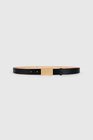 Victoria Beckham Portofino Mirror Belt Jumbo 30mm Shiny Calf Leather - Black