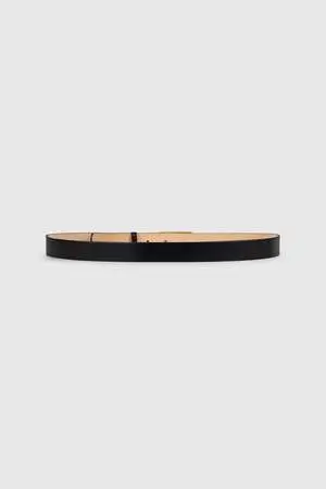 Victoria Beckham Portofino Mirror Belt Jumbo 30mm Shiny Calf Leather - Black