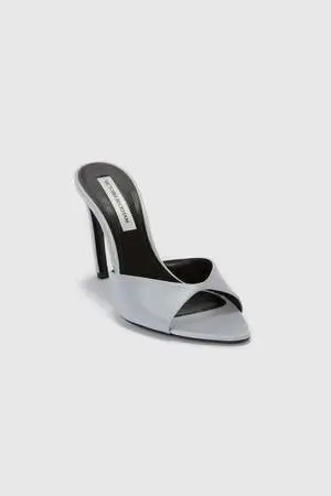 Victoria Beckham Harlow Open Toe Mule 100 Satin - Magnesium