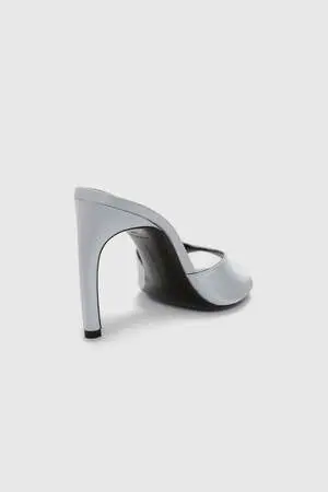 Victoria Beckham Harlow Open Toe Mule 100 Satin - Magnesium