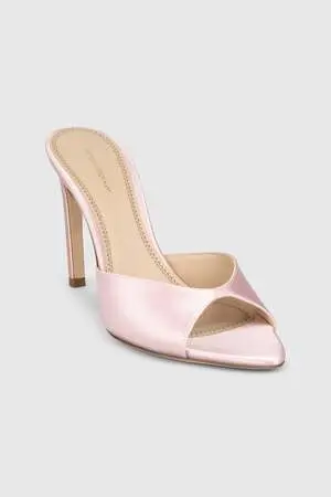Victoria Beckham Harlow Open Toe Mule 100 Satin Pink