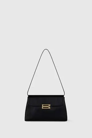 Victoria Beckham Dorian Trapeze Bag Shiny Calf Leather Black
