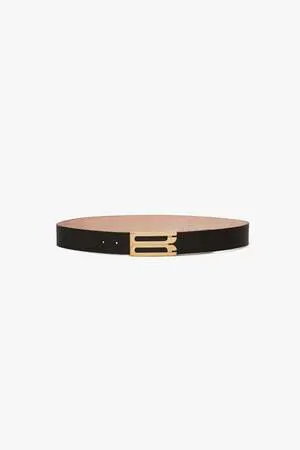 Victoria Beckham Dorian Frame Belt Jumbo 40mm Grainy Calf Leather Black