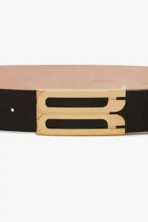 Victoria Beckham Dorian Frame Belt Jumbo 40mm Grainy Calf Leather - Black