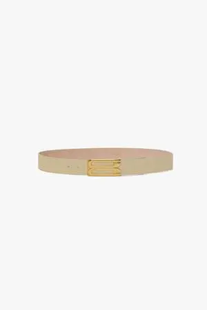 Victoria Beckham Dorian Frame Belt Jumbo 40mm Grainy Calf Leather - Ivory
