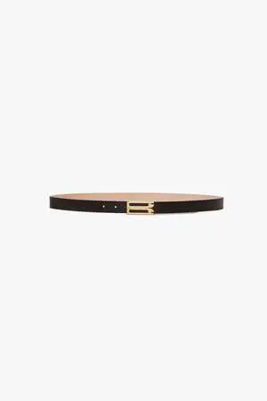 Victoria Beckham Dorian Frame Belt 25mm Shiny Calf Leather - Black