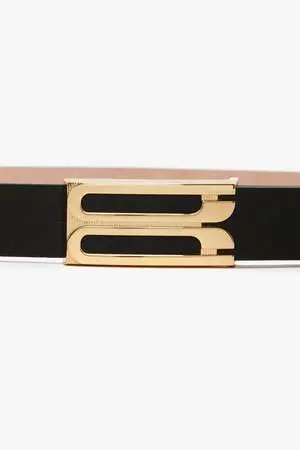 Victoria Beckham Dorian Frame Belt 25mm Shiny Calf Leather - Black