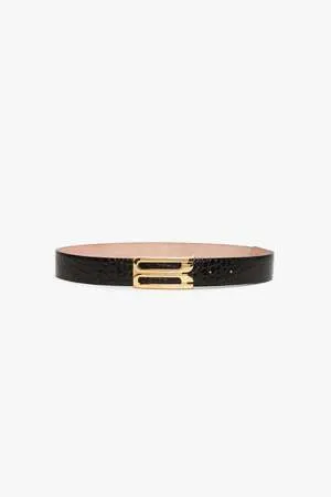 Victoria Beckham Dorian Frame Belt Jumbo 40mm Croc Embossed Leather