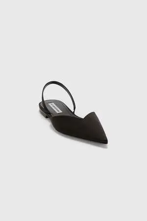 Victoria Beckham Angle Halter Back Flat Satin - Black