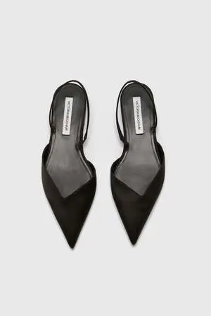 Victoria Beckham Angle Halter Back Flat Satin - Black