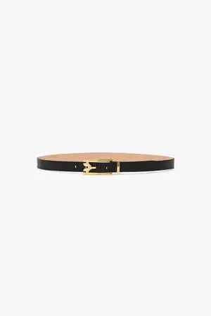 Victoria Beckham Dorian Pin-buckle Belt 25mm Shiny Calf Leather - Black