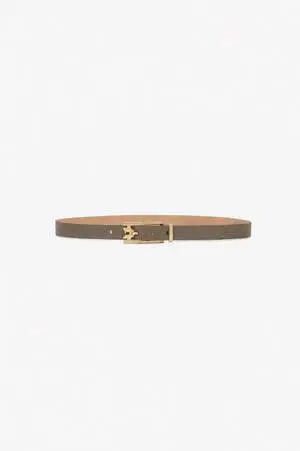 Victoria Beckham Dorian Pin-buckle Belt 25mm Shiny Calf Leather - Grey