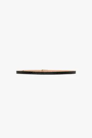 Victoria Beckham Dorian Frame Belt Micro 15mm Croc Embossed Leather