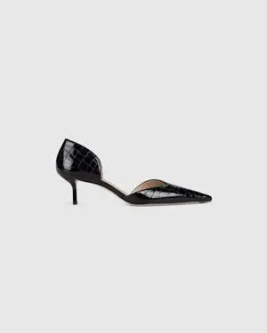 Victoria Beckham Angle D'orsay Pump 55 Croc Embossed Leather