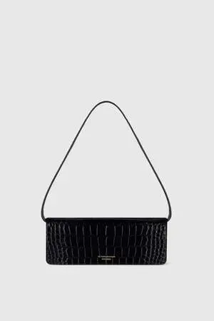 Victoria Beckham Dorian East-west Clutch Croc Embossed Leather