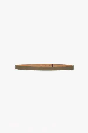 Victoria Beckham Portofino Mirror Belt 25mm Fossil Shiny Calf Leather - Grey