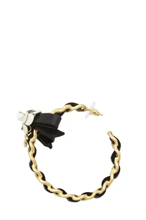 Chanel Gold Woven Hoop Earrings