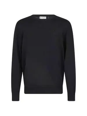 John Richmond Logo-embroidered Crew-neck Sweater - Black